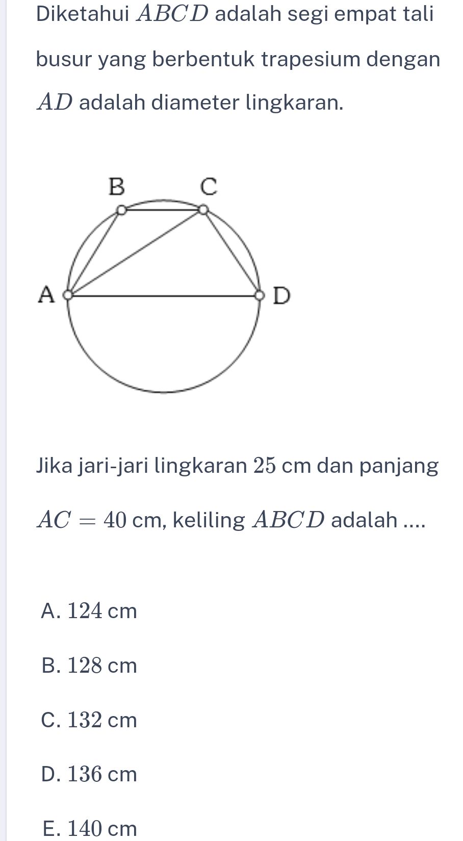 Diketahui $ABCD$ adalah segi empat tali | StudyX