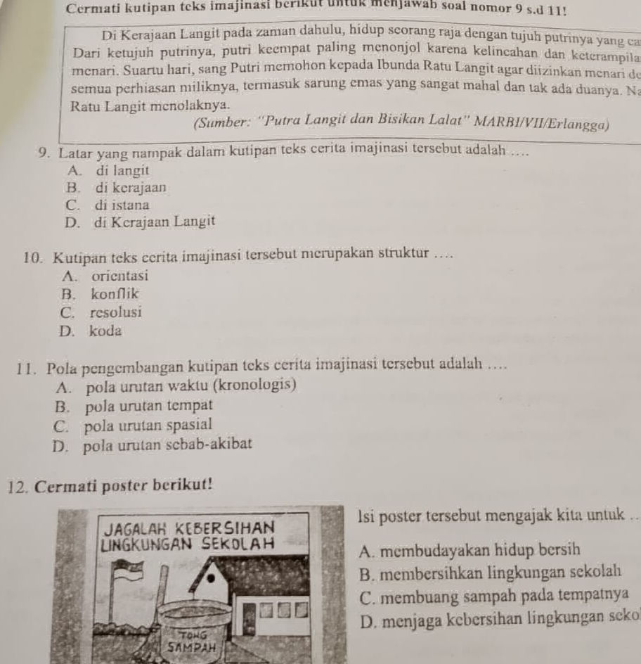 9. Latar yang nampak dalam kutipan teks | StudyX