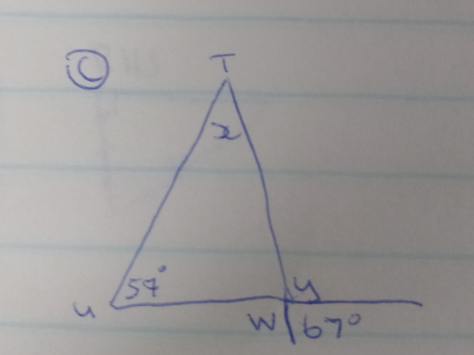 The image shows a triangle with an angle of | StudyX