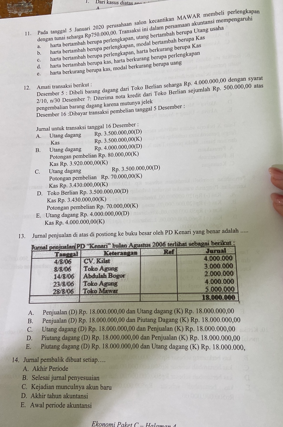 11. Pada tanggal 5 Januari 2020 perusahaan | StudyX
