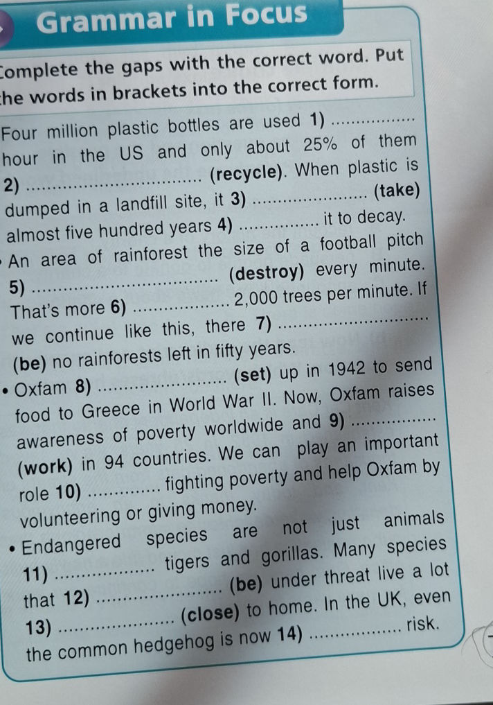 Complete the gaps with the correct word. Put | StudyX