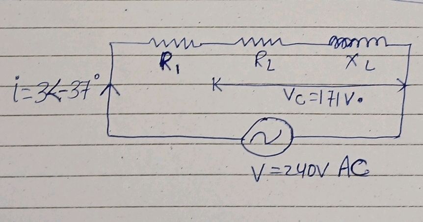 The image shows an AC circuit diagram with | StudyX