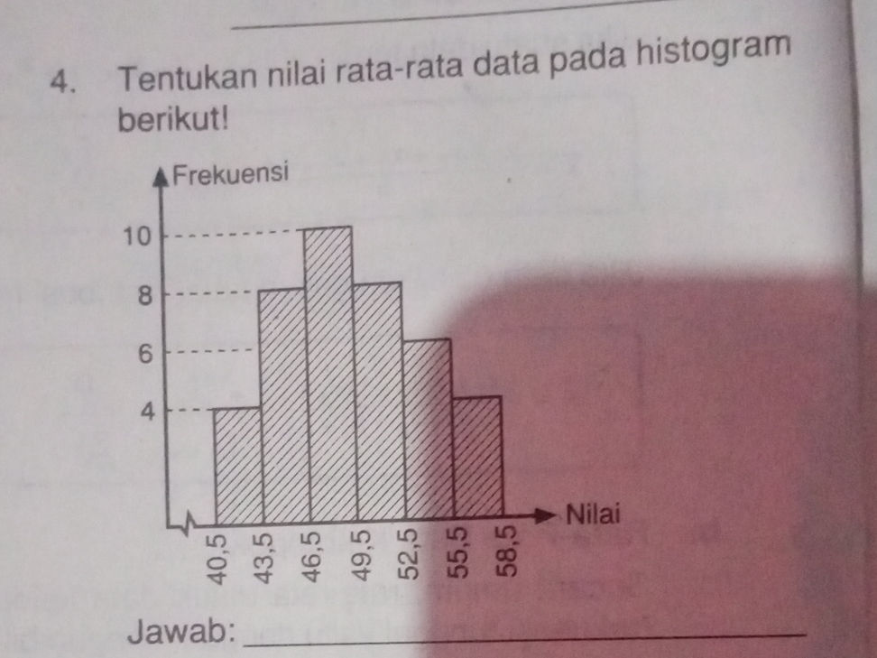 4. Tentukan nilai rata-rata data pada | StudyX