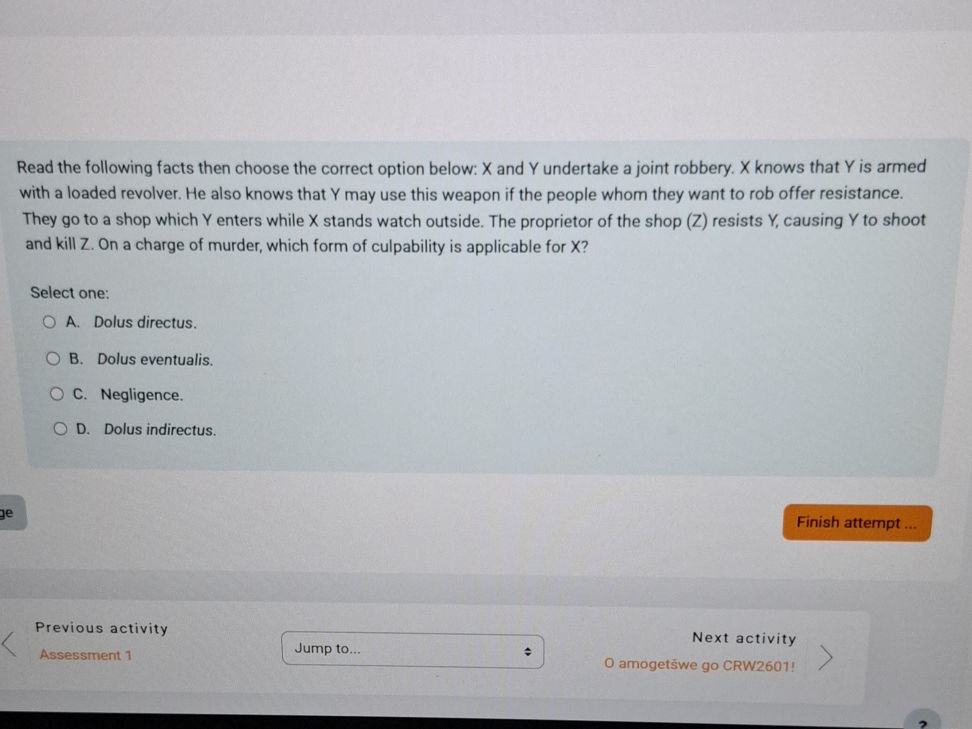 Read the following facts then choose the | StudyX