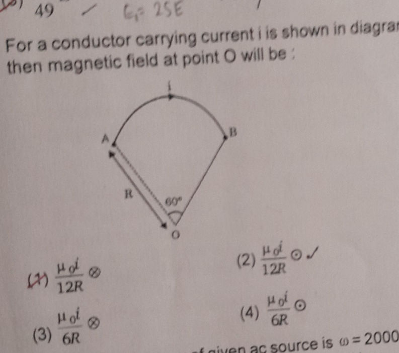 For a conductor carrying current *i* is | StudyX