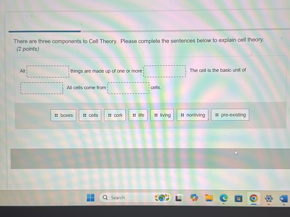 There are three components to Cell Theory. | StudyX