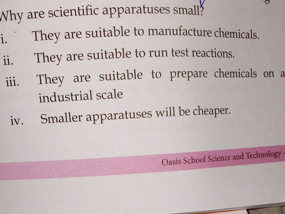 Why are scientific apparatuses small? i. | StudyX