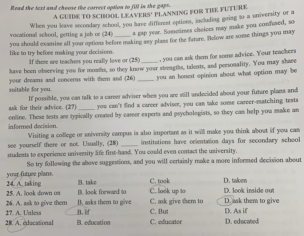 Read the text and choose the correct option | StudyX