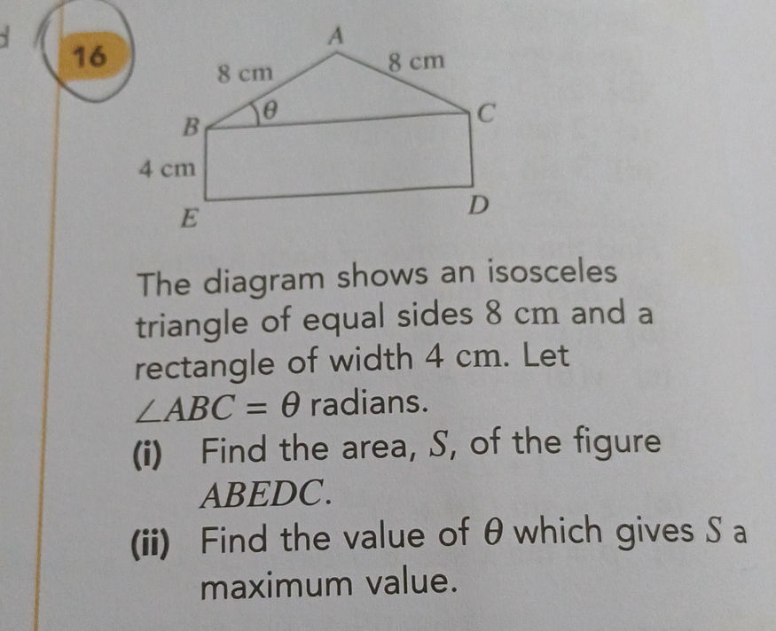 The diagram shows an isosceles triangle of | StudyX