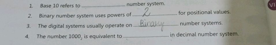 1. Base 10 refers to __________ number | StudyX