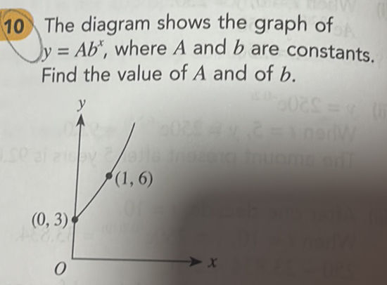 The diagram shows the graph of $y = Ab^x$, | StudyX