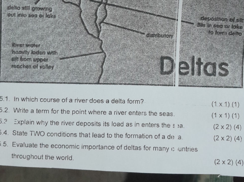 5.1. In which course of a river does a delta | StudyX