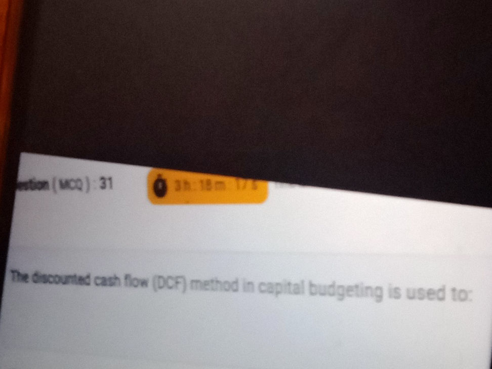 The discounted cash flow (DCF) method in | StudyX