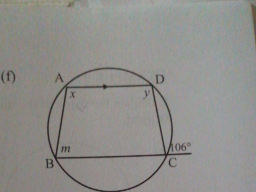 The image shows a cyclic quadrilateral ABCD | StudyX