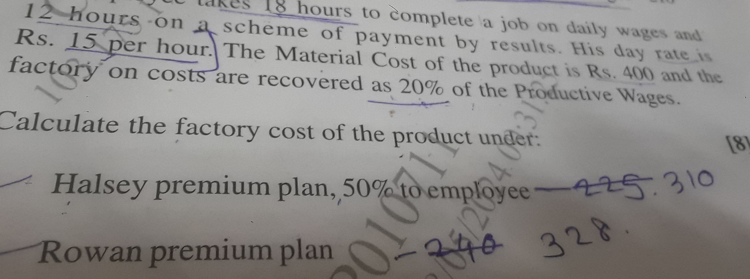Calculate the factory cost of the product | StudyX