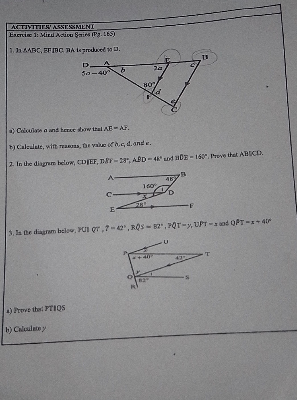 1. In AABC, EF||BC. BA is produced to D. a) | StudyX