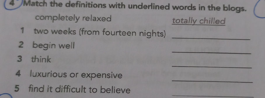 Match the definitions with underlined words | StudyX