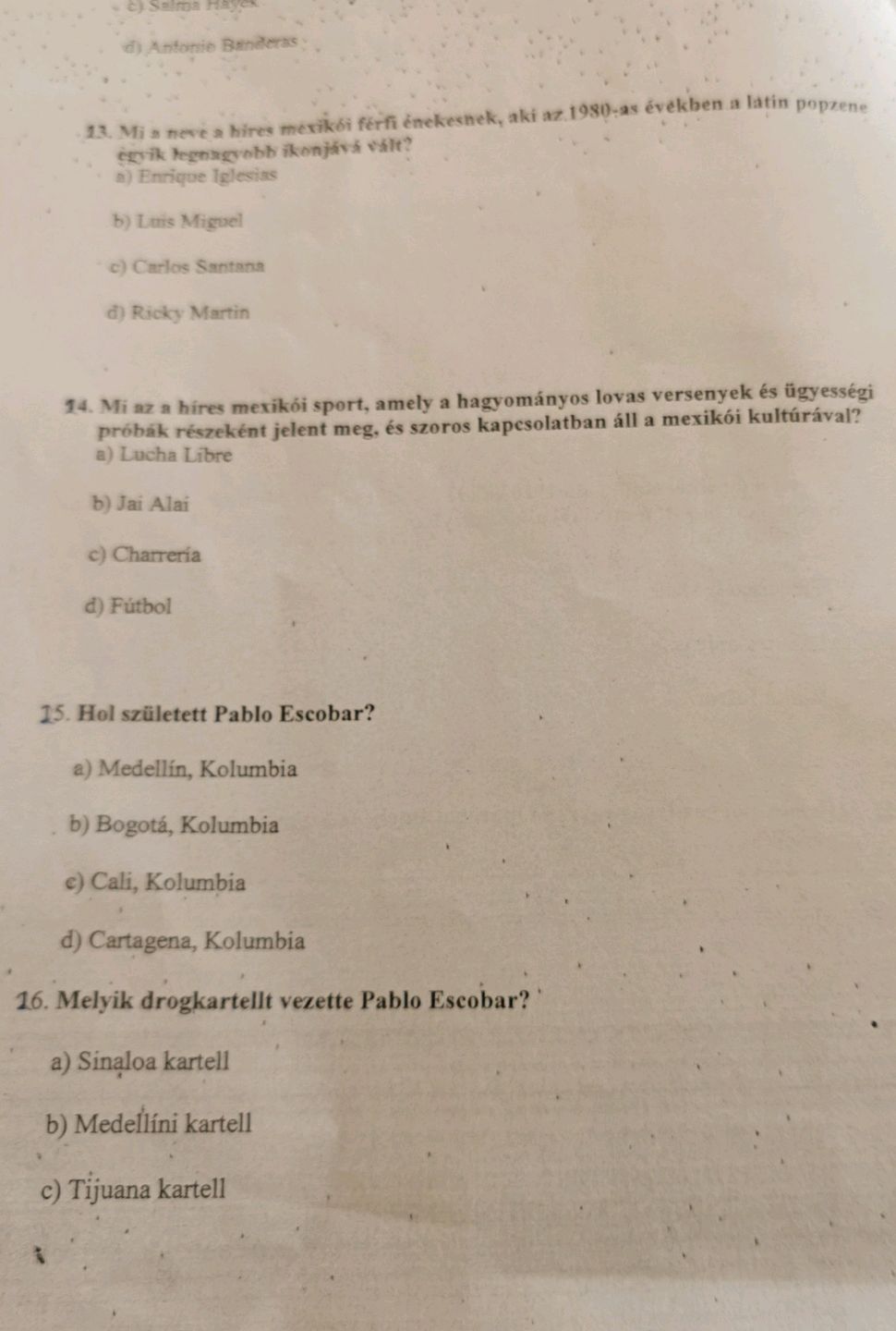 13. Mi a neve a hires mexikói férfi | StudyX