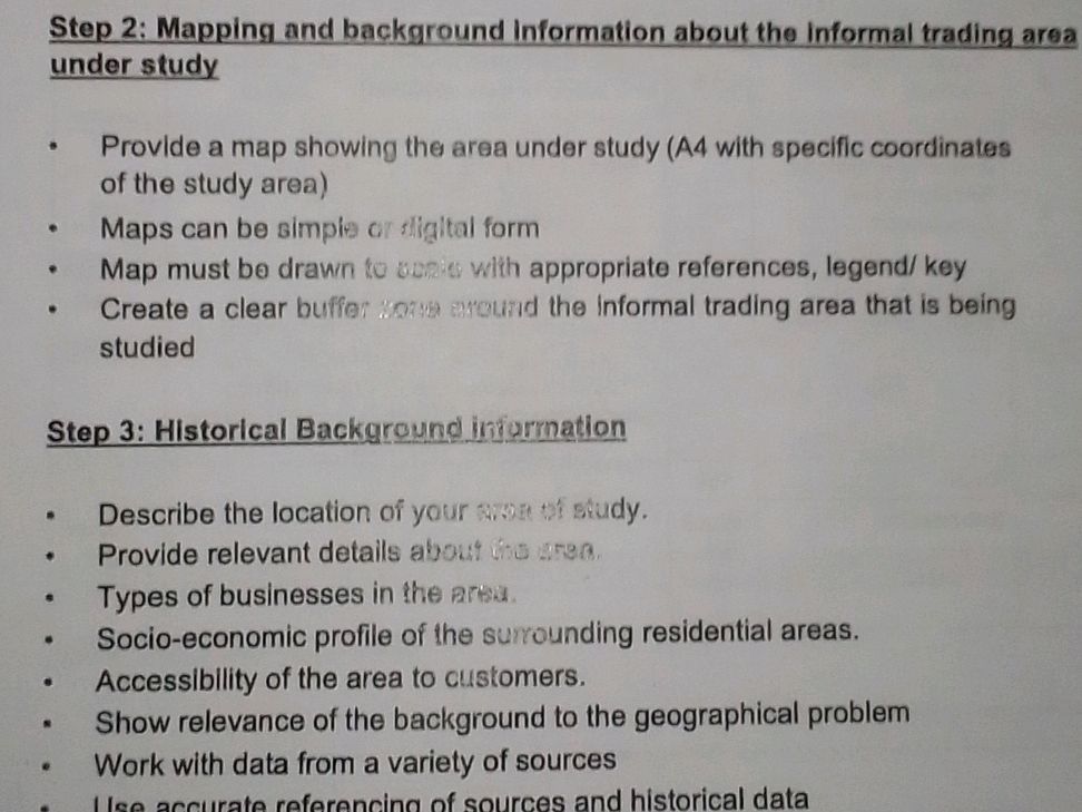 Step 2: Mapping and background Information | StudyX