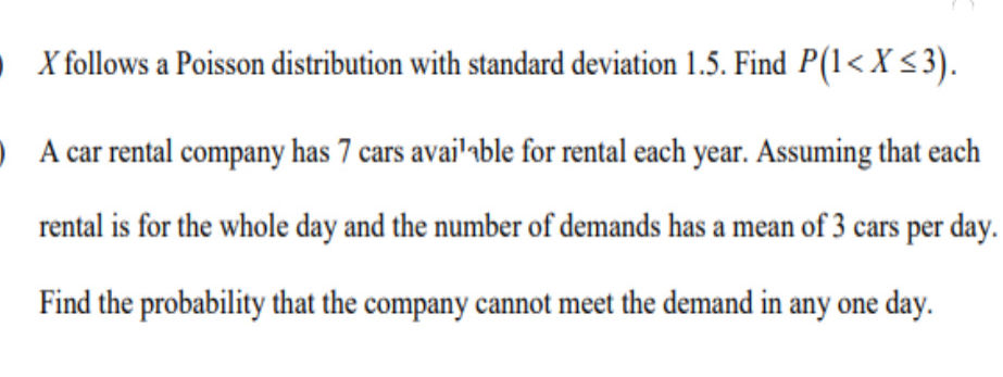 X follows a Poisson distribution with | StudyX