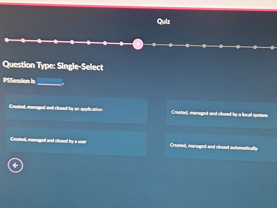 Question Type: Single-Select PSSession is | StudyX