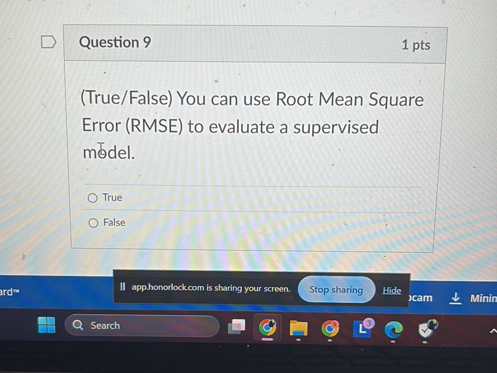 (True/False) You can use Root Mean Square | StudyX