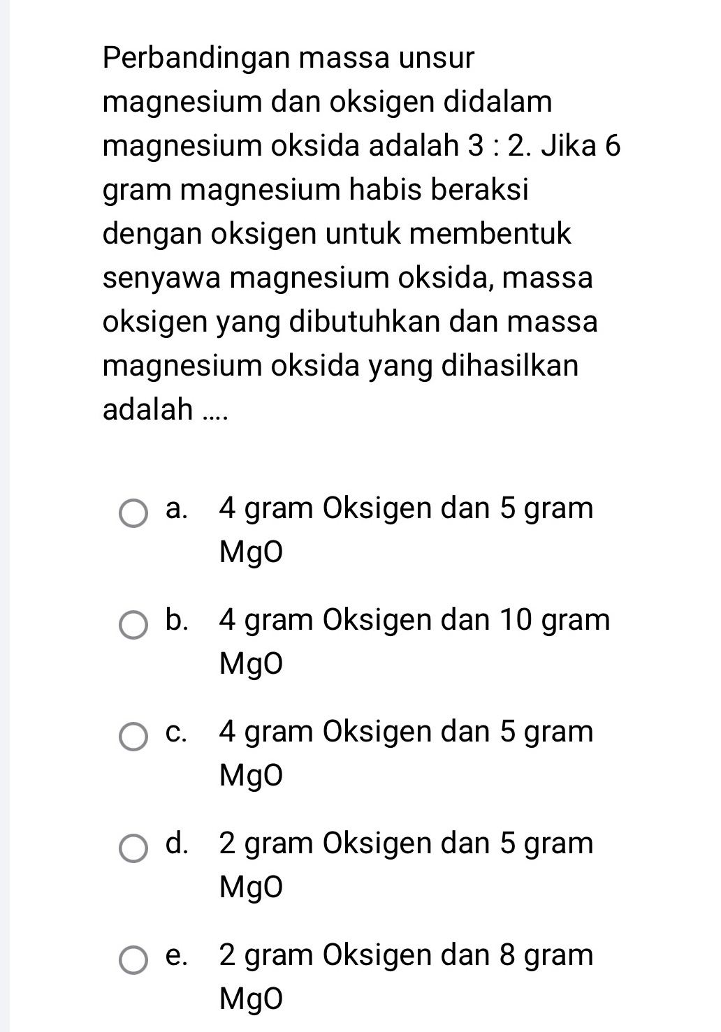 Perbandingan massa unsur magnesium dan | StudyX