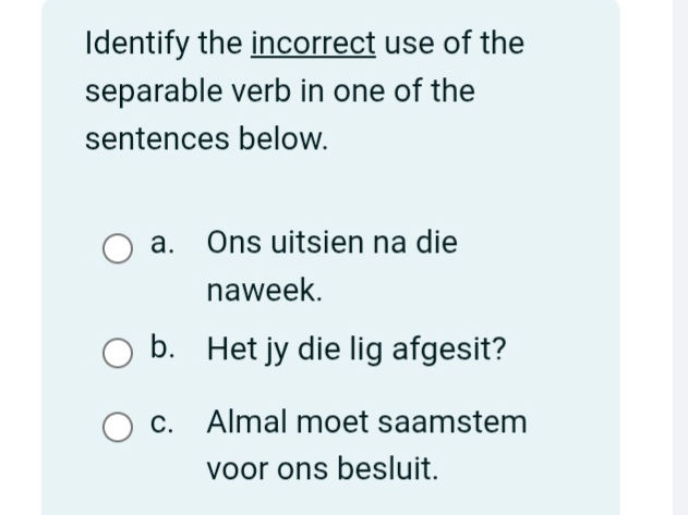 Identify the incorrect use of the separable | StudyX
