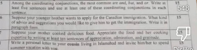 5. Among the coordinating conjunctions, the | StudyX