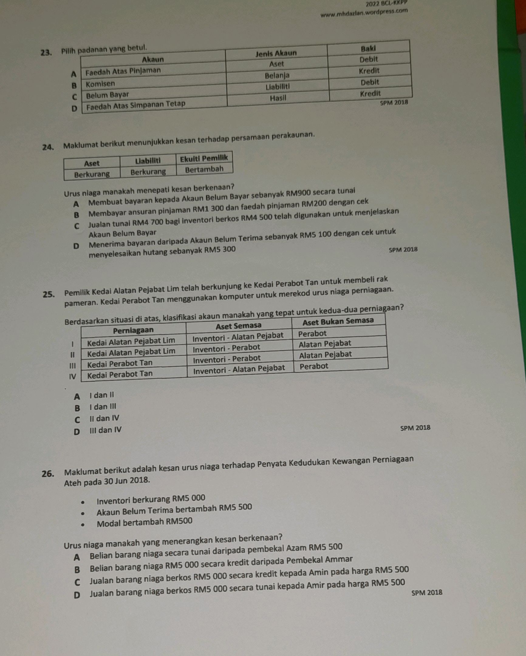 23. Pilih padanan yang betul. | Akaun | | StudyX