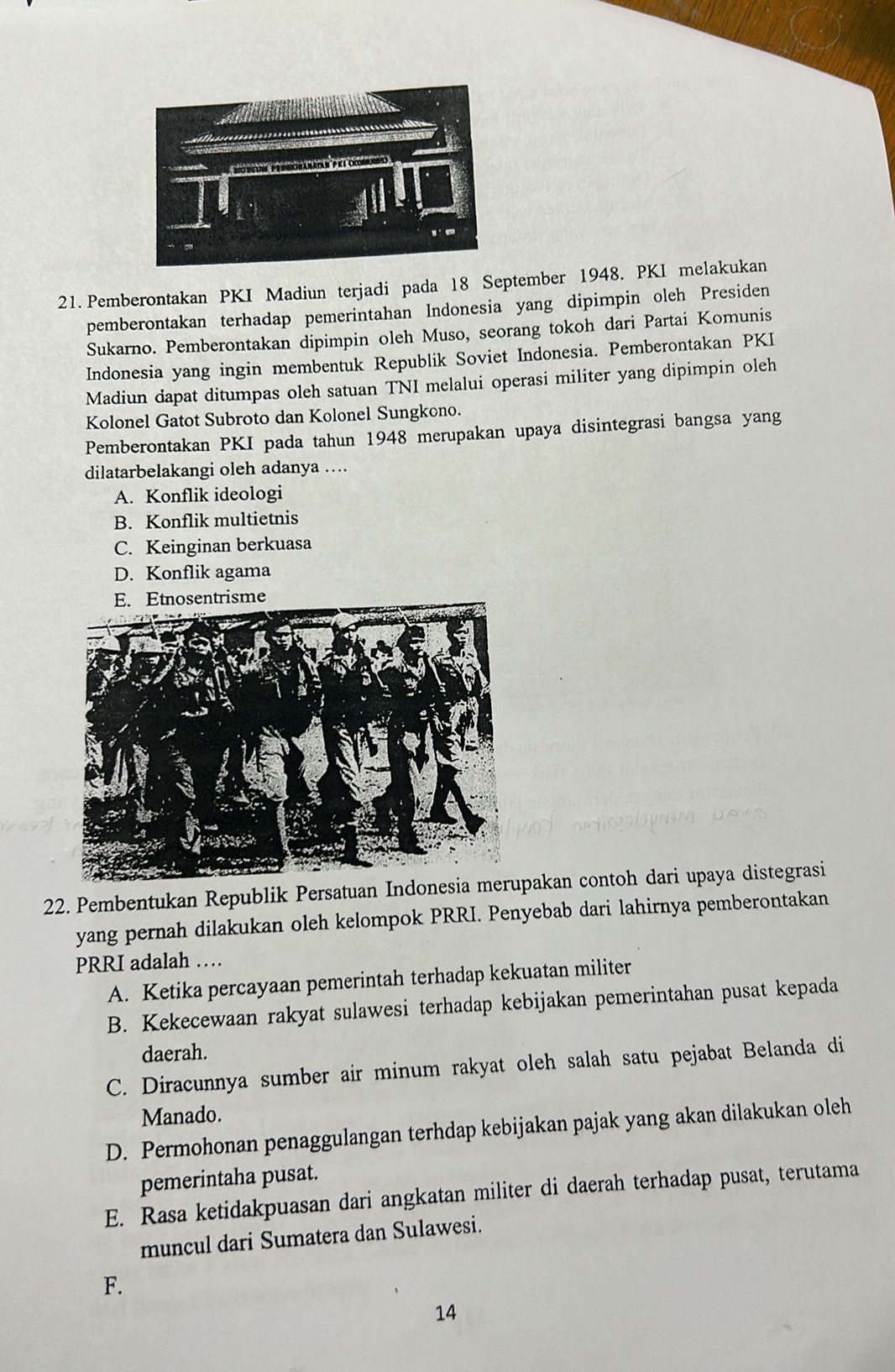 21. Pemberontakan PKI Madiun terjadi pada 18 | StudyX
