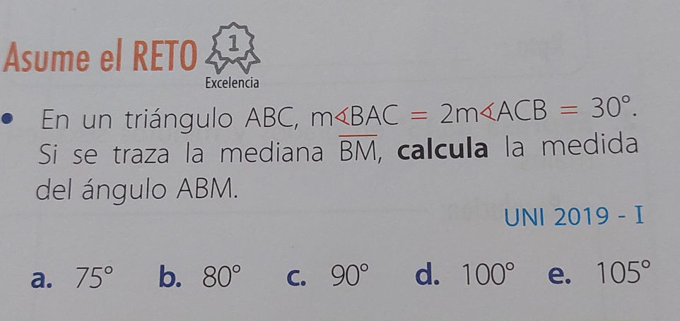 En un triángulo ABC, $m BAC = 2m ACB = 30^ | StudyX