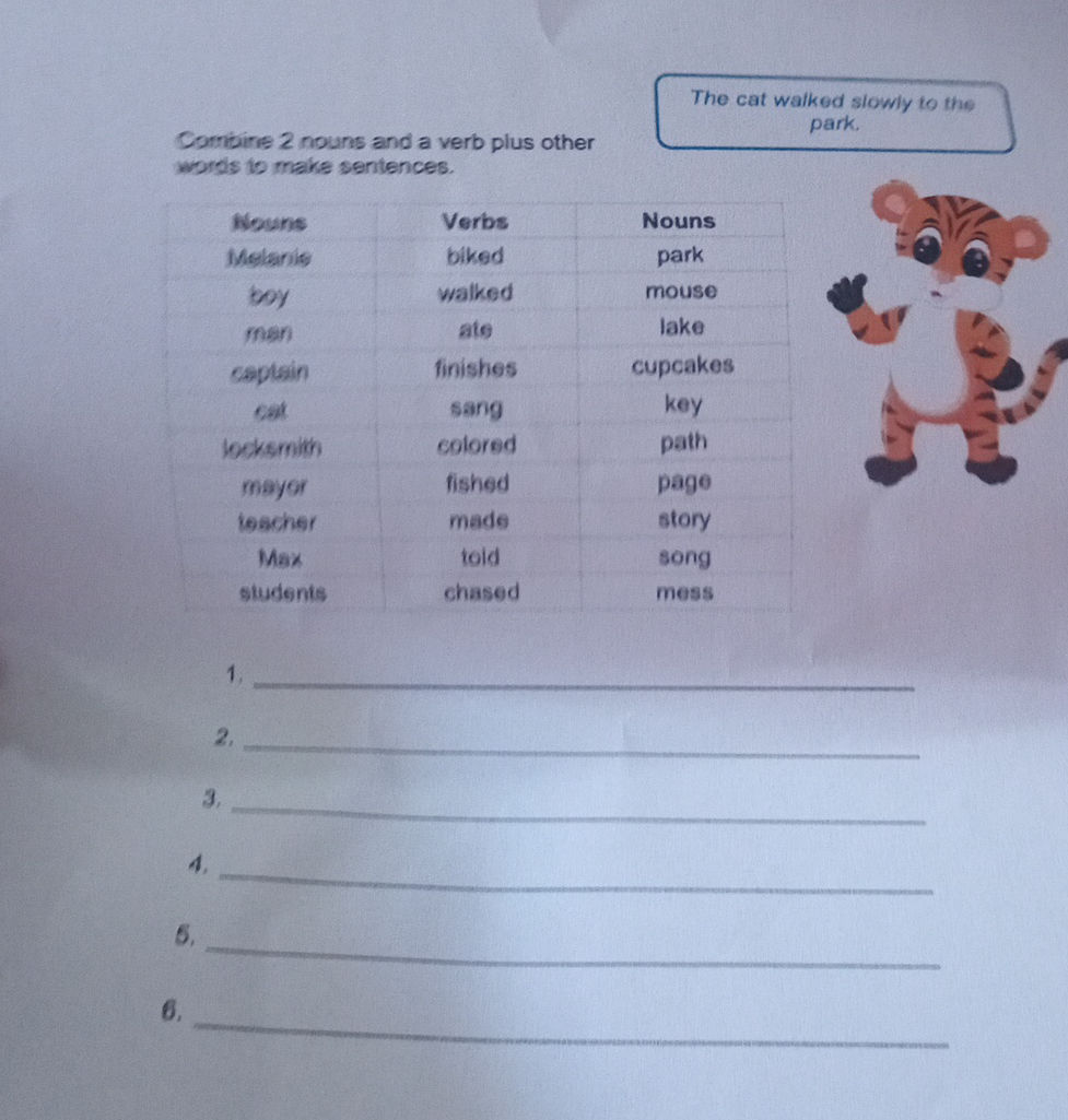 Combine 2 nouns and a verb plus other words | StudyX