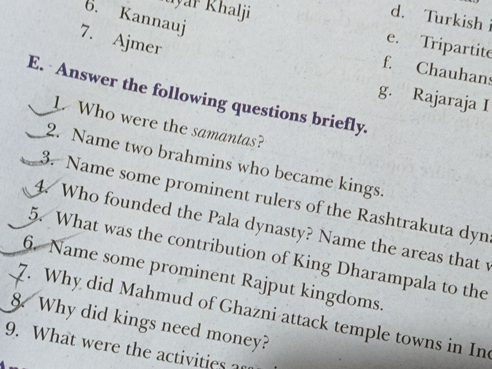 1. Who were the samantas? 2. Name two | StudyX