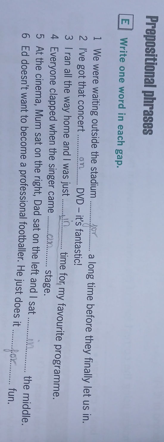 Write one word in each gap. 1 We were | StudyX