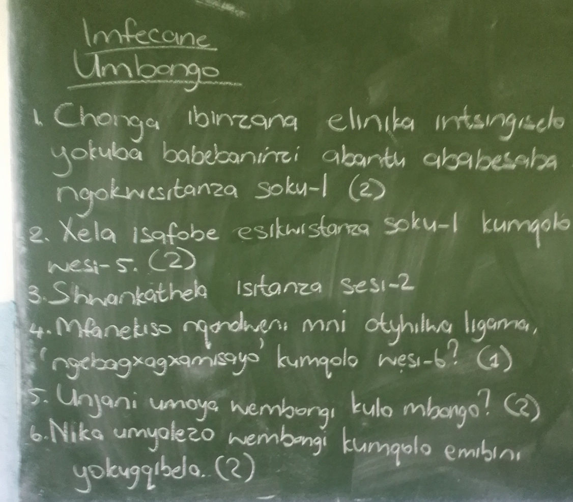 1. Chonga ibinzana elinika intsingiselo | StudyX