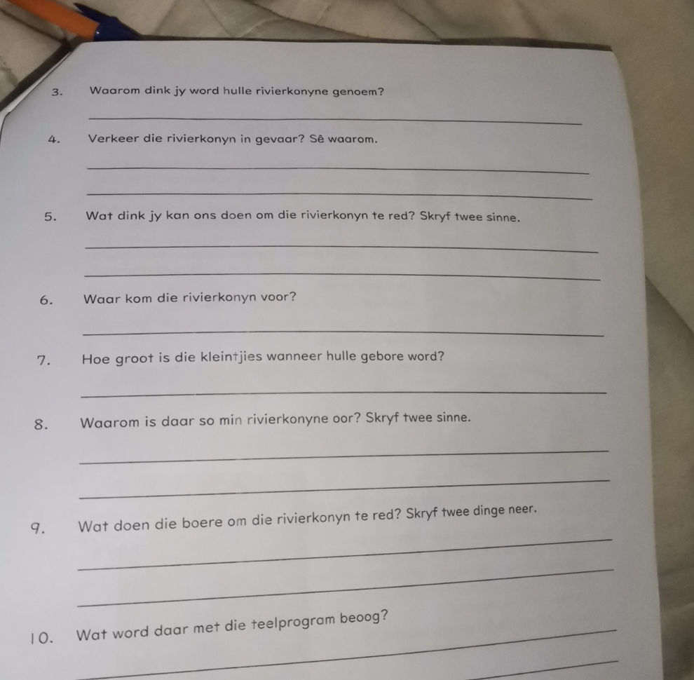 3. Waarom dink jy word hulle rivierkonyne | StudyX