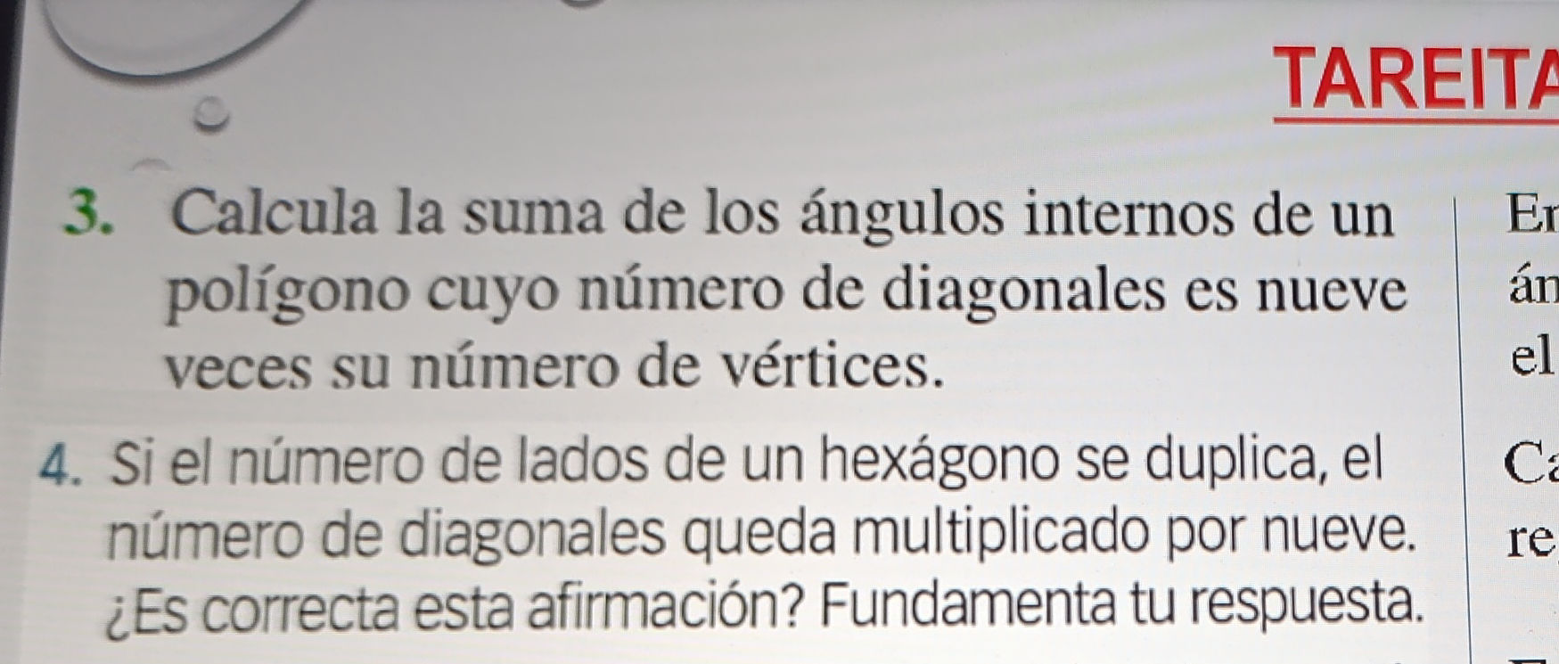 3. Calcula la suma de los ángulos internos | StudyX