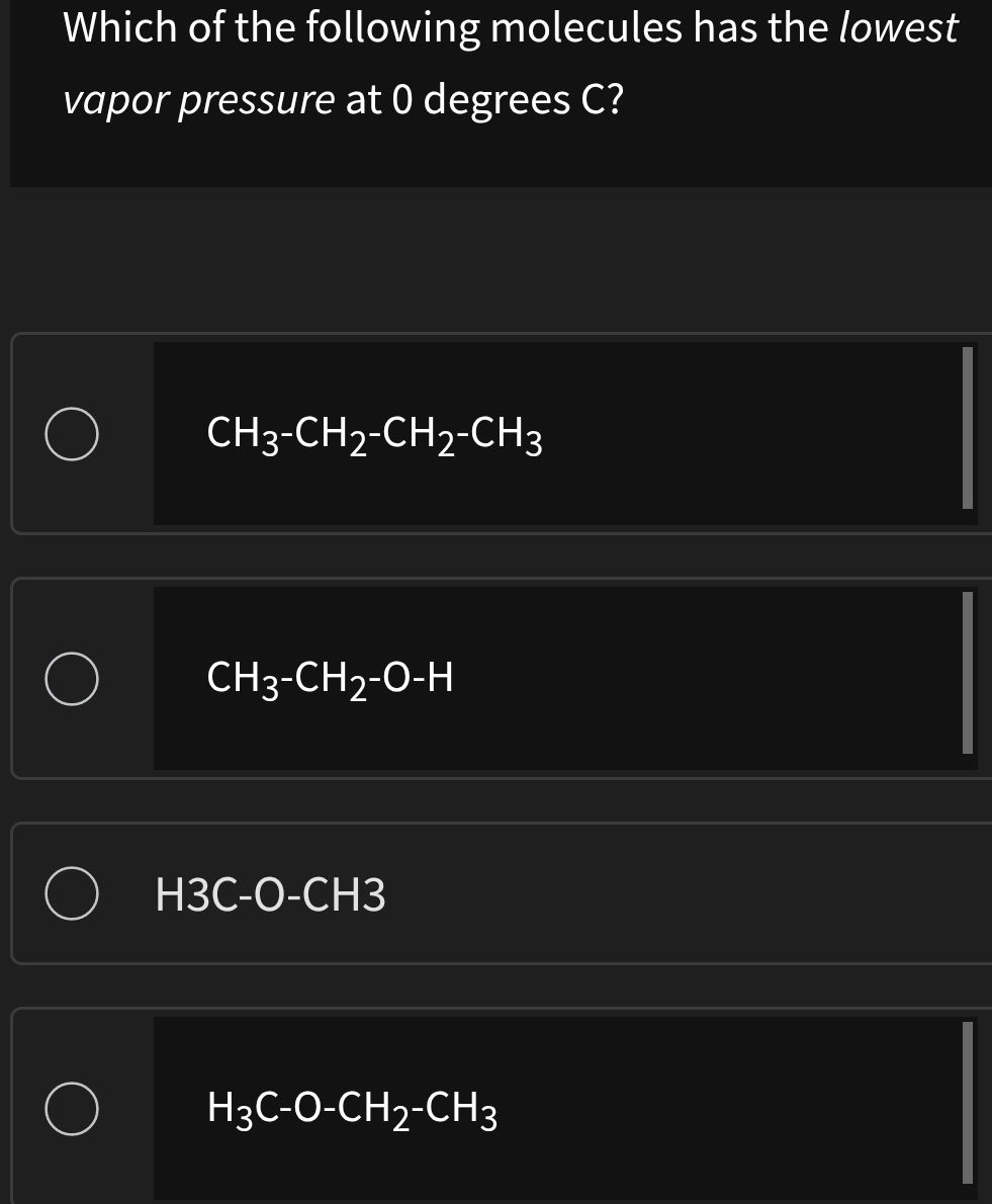 Which of the following molecules has the | StudyX