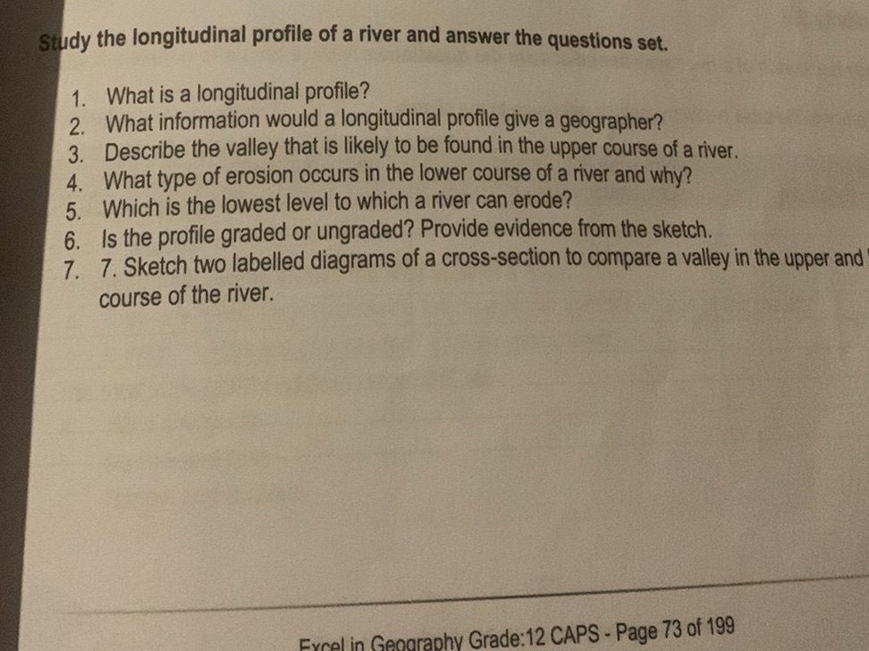 Study the longitudinal profile of a river | StudyX