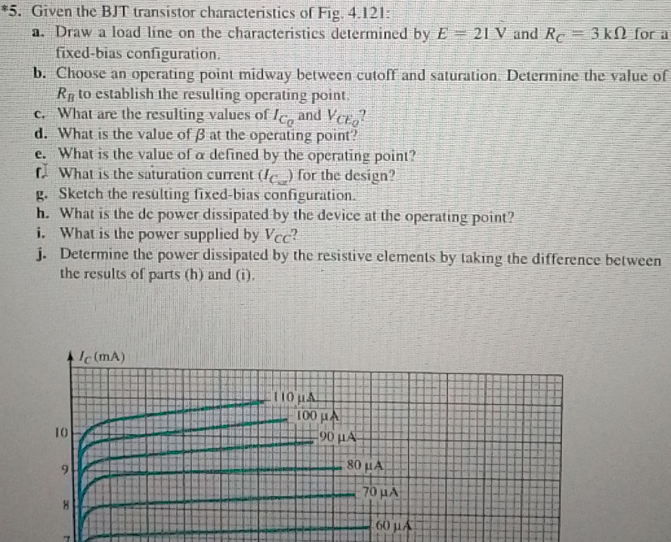 *5. Given the BJT transistor characteristics | StudyX