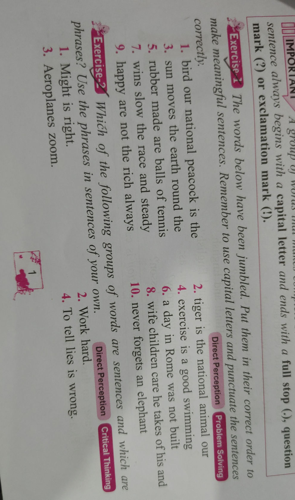 sentence always begins with a capital letter | StudyX