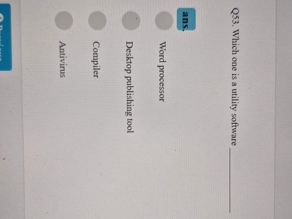 Q53. Which one is a utility software Word | StudyX