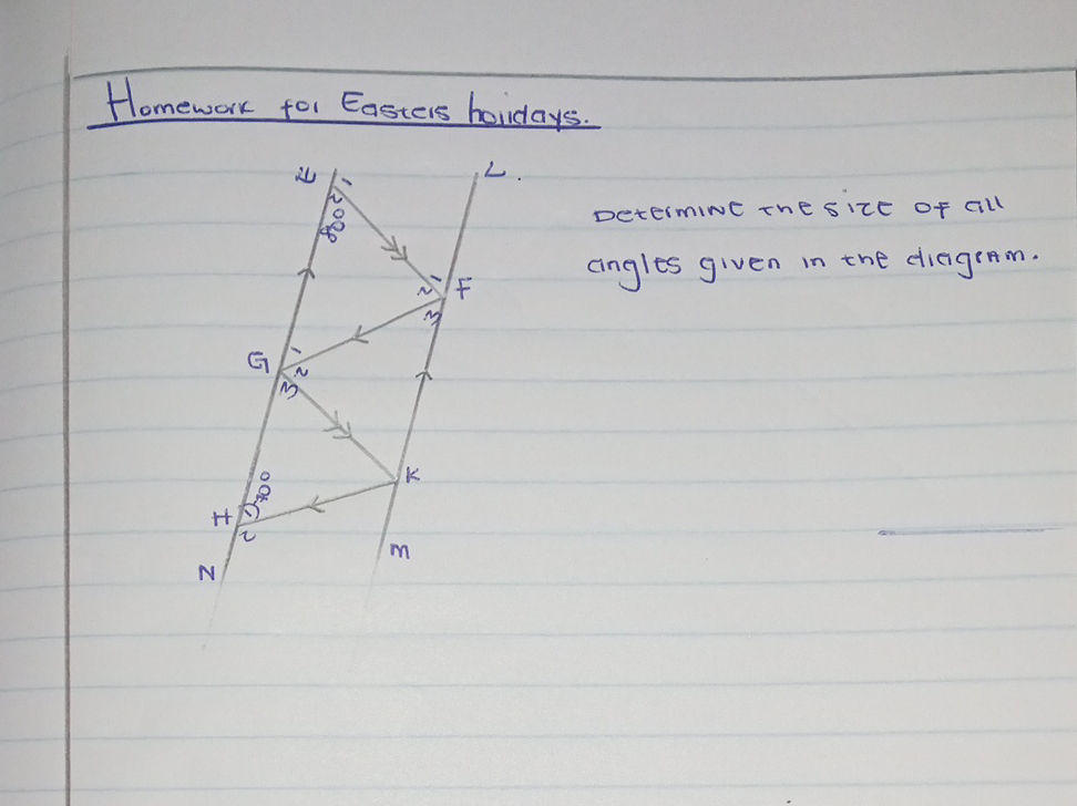 Determine the size of all angles given in | StudyX
