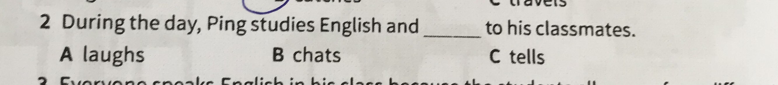 2 During the day, Ping studies English and | StudyX