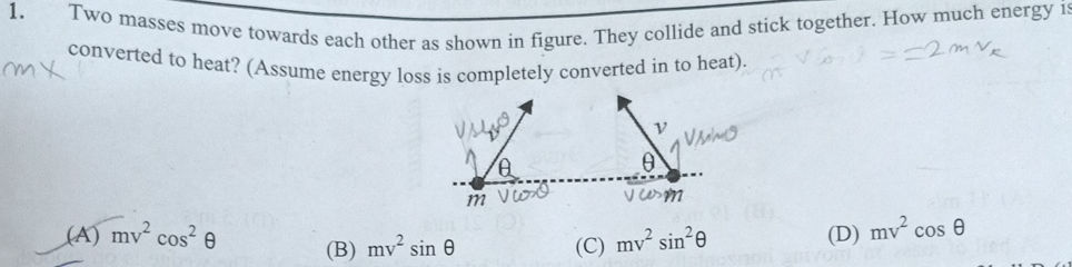 1. Two masses move towards each other as | StudyX