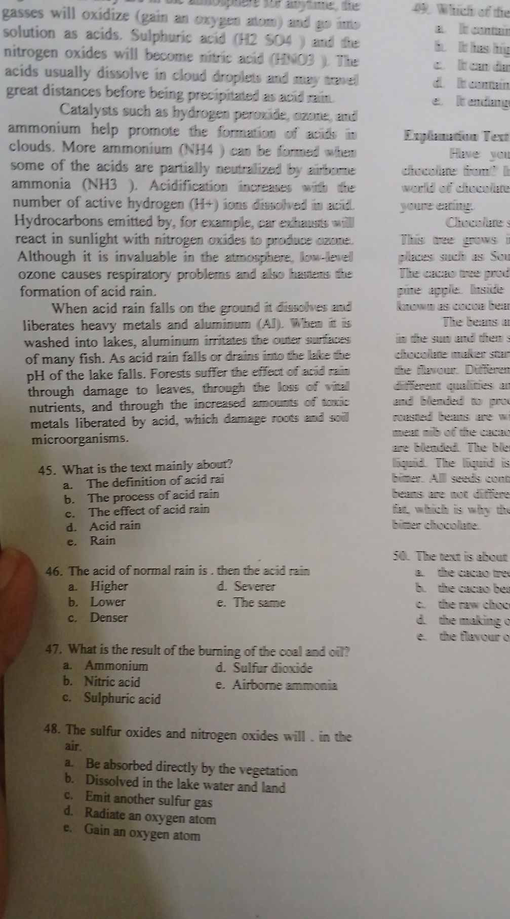 45. What is the text mainly about? a. The | StudyX