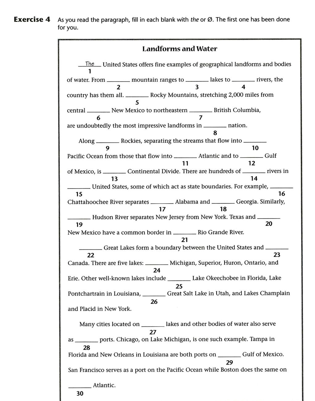 Exercise 4 As you read the paragraph, fill | StudyX