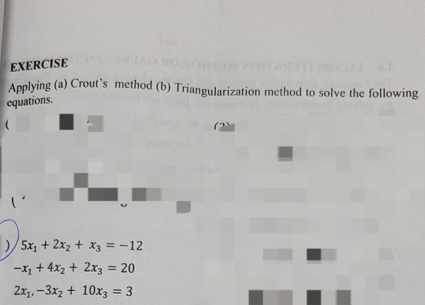 Applying (a) Crout's method (b) | StudyX