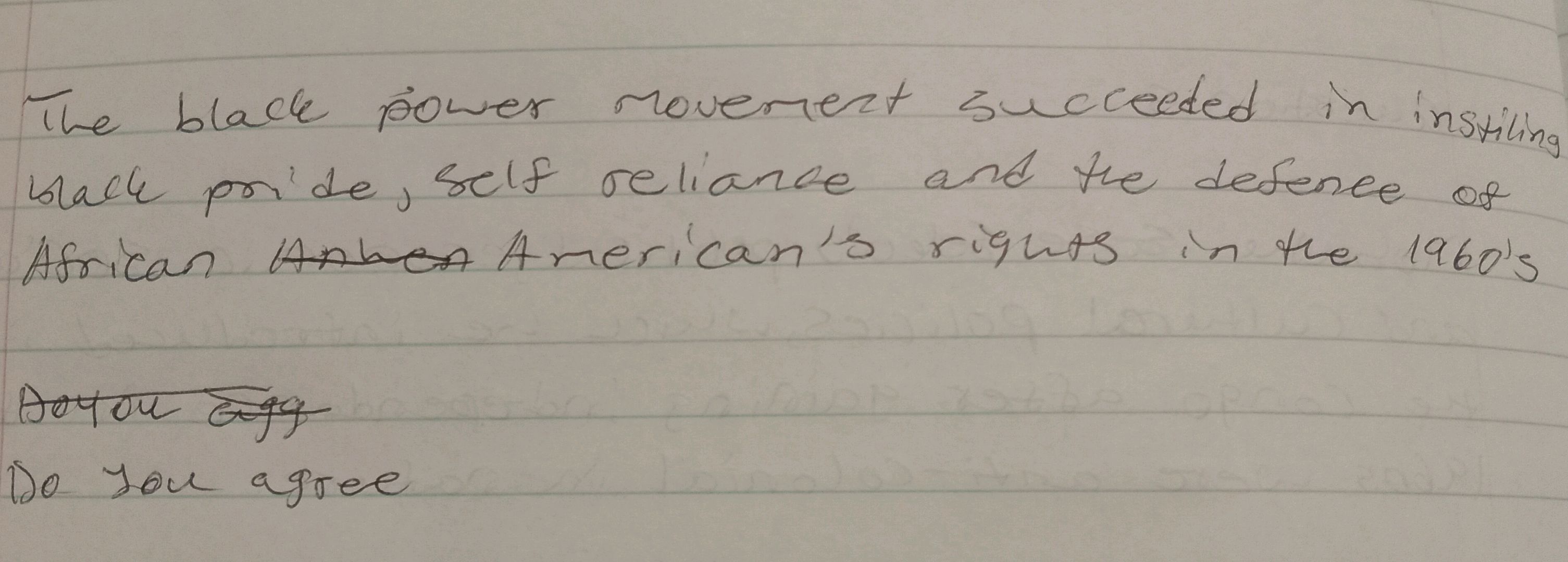 The black power movement succeeded in | StudyX